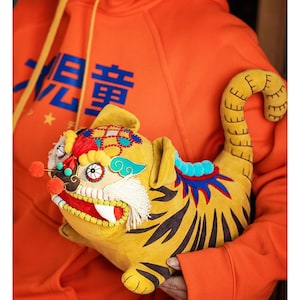 Tiger King | Handmade Embroidery Cloth Tiger Toy Doll Chinese ...