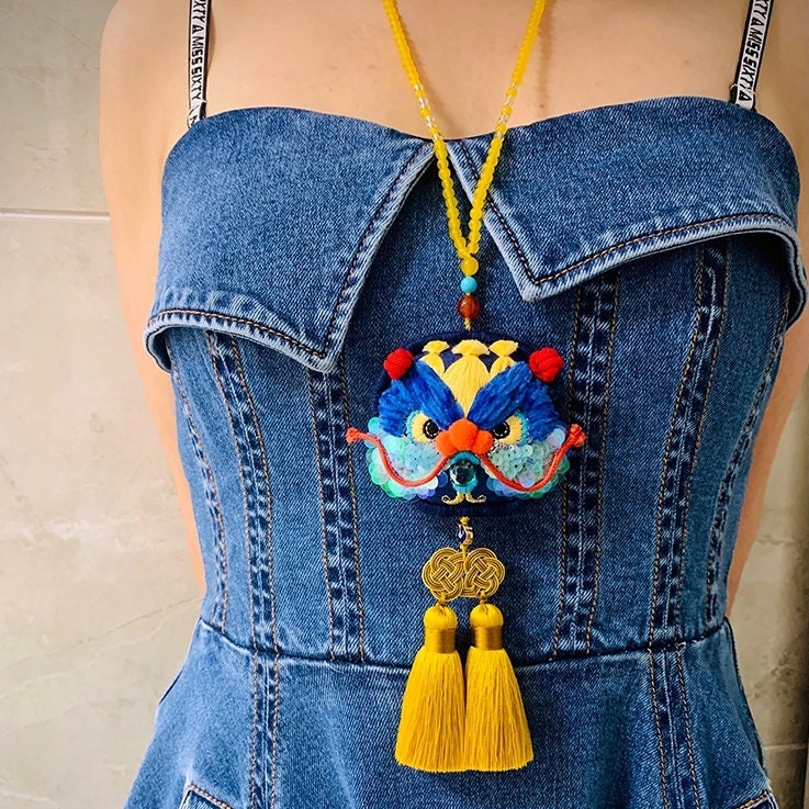 Lucky Dragon Amulet Sachet, DIY Embroidery Kit Beginner, Good Luck ...