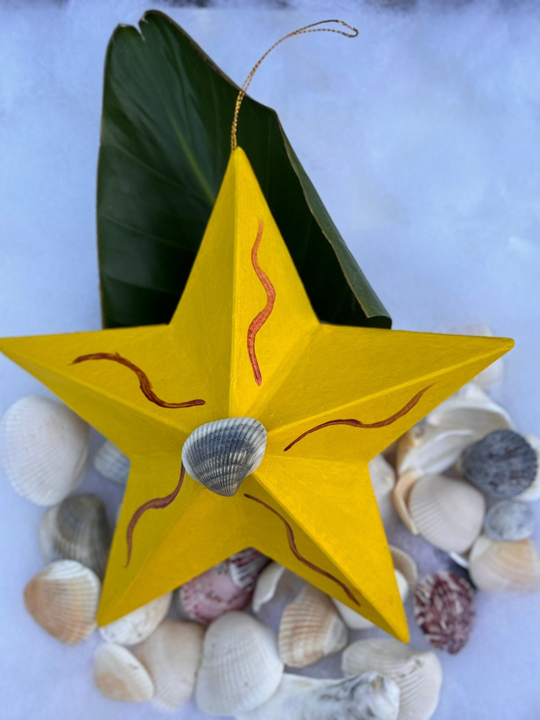 Stars and Shells on the Shore Yellow All-year Long Home Decor - Etsy