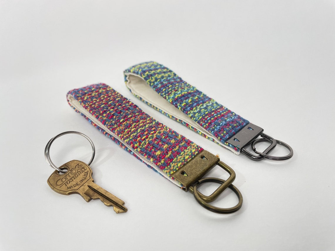 Handwoven Rainbow Key Fob One of a Kind Stocking Stuffer - Etsy