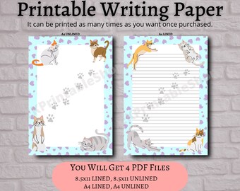 Cats Writing Paper - Etsy