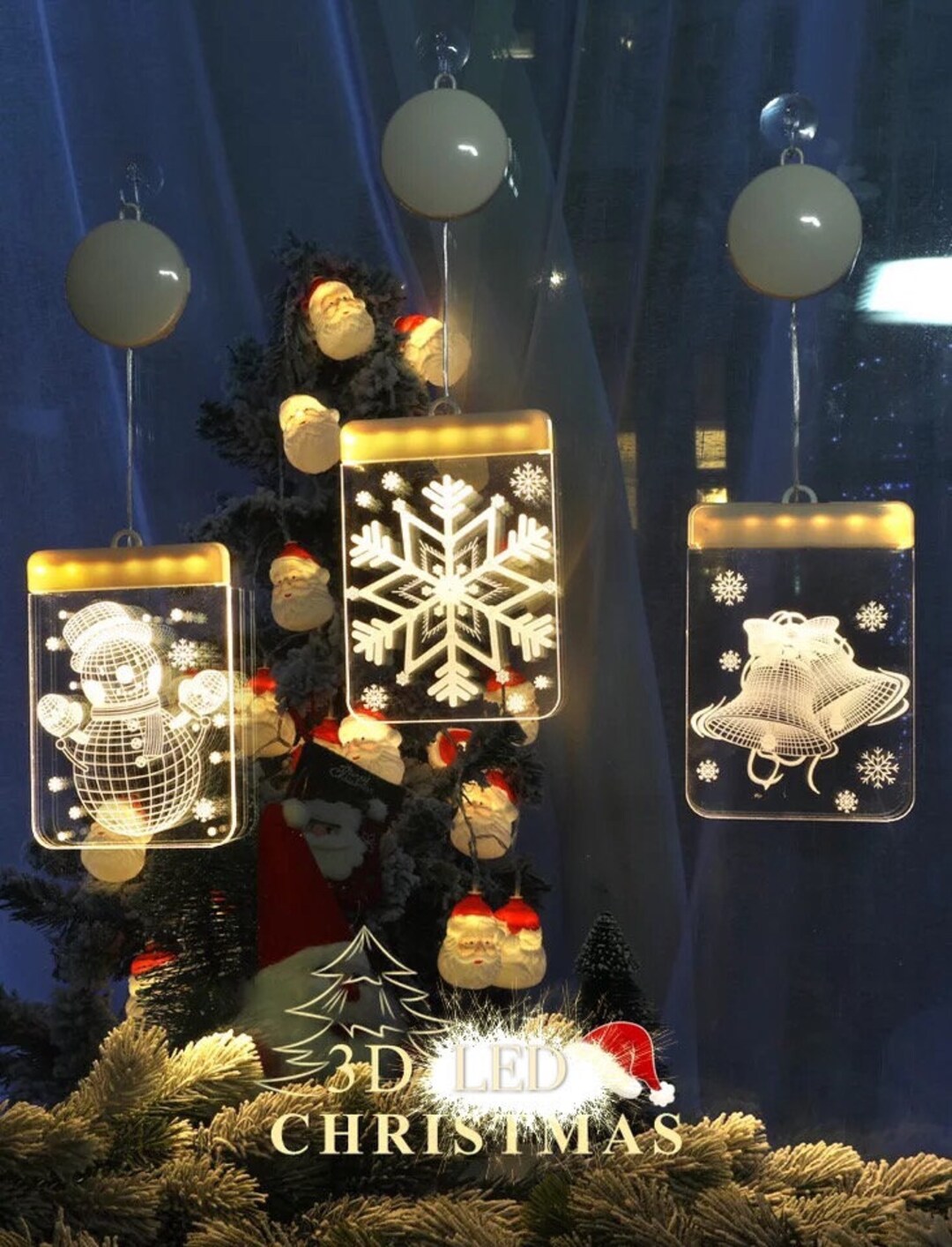 2 per Pack Creative 3D Christmas String Lights, LED Lights for ...