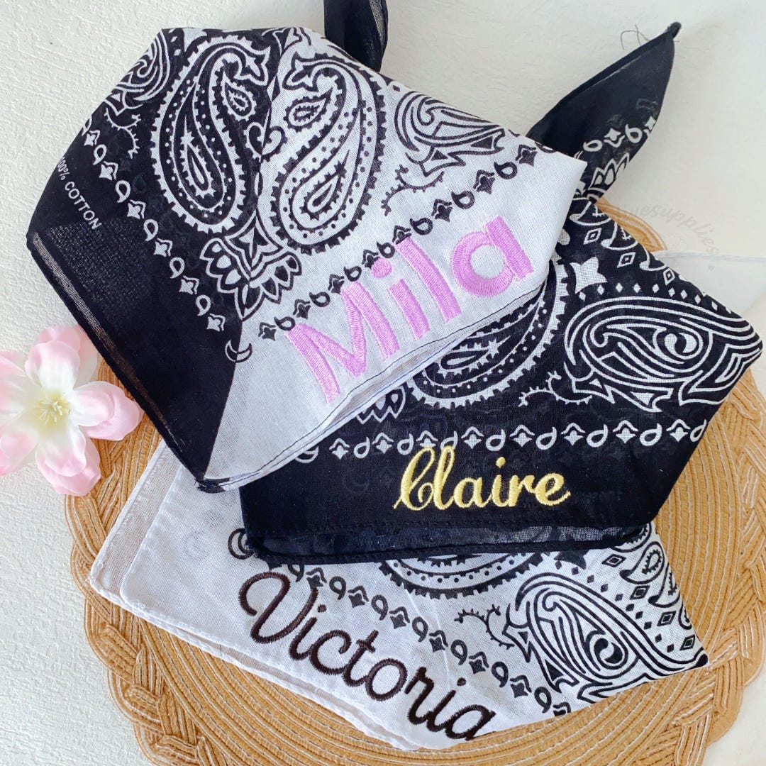 Personalized Embroidered Bandana, Custom Name Bandana, Western Country ...