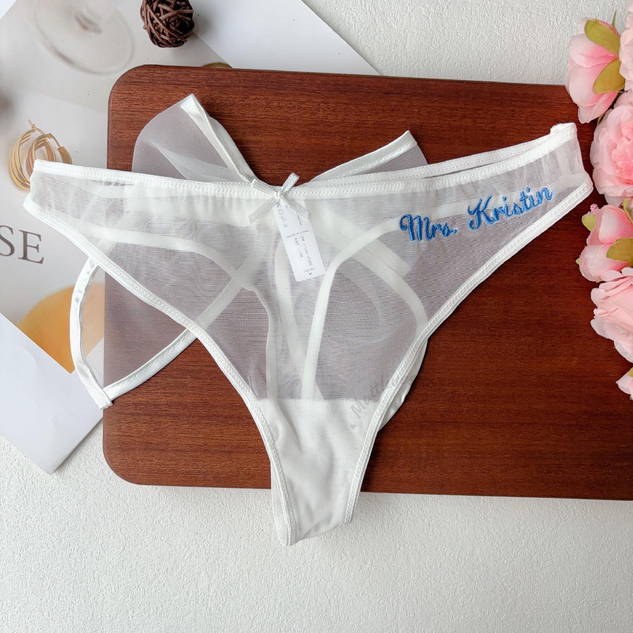 Custom See Through Thong With Large Bow, Custom Bow Thong for Bride ...