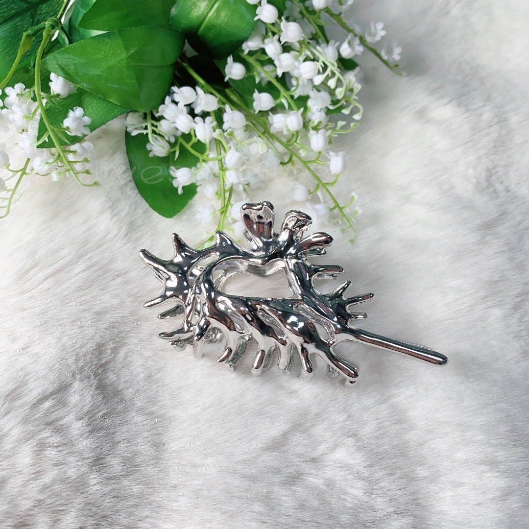 Conch Hair Claw Clips,minimalist Silver Black Hair Claws,conch Hair ...