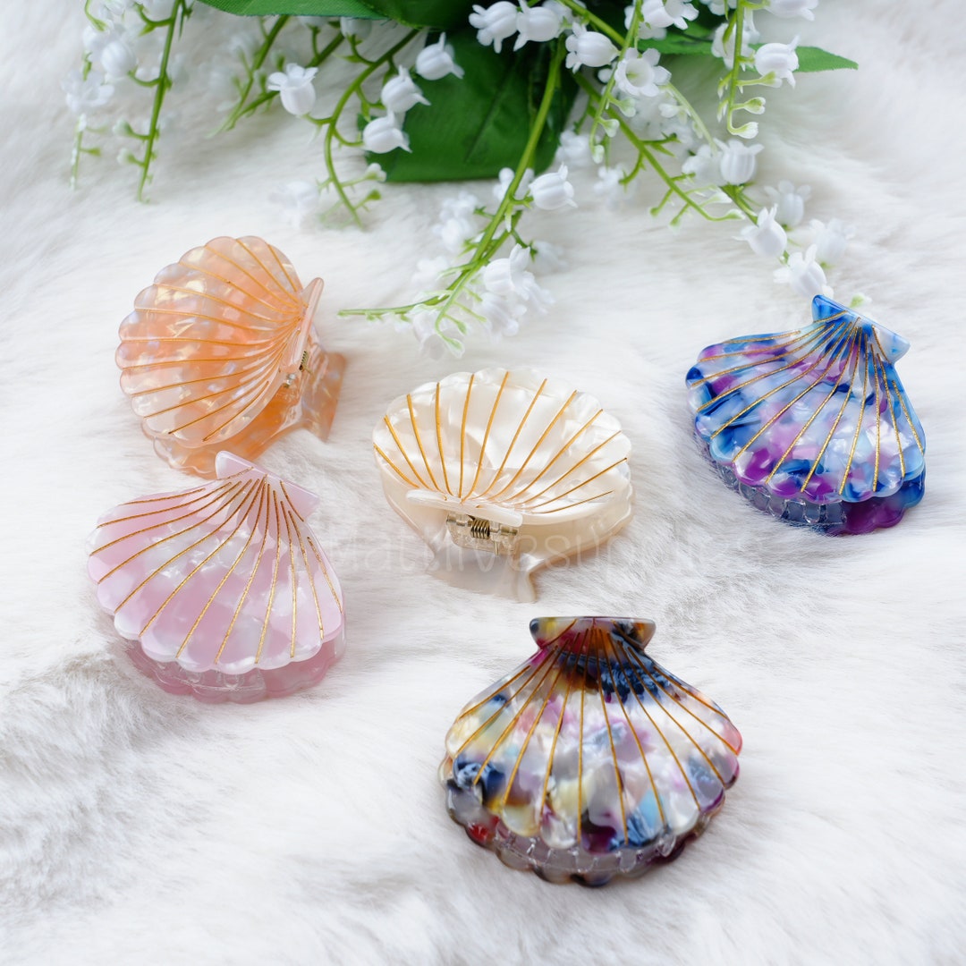 Adorable Shell Hair Claw Clip,seashell Hair Claw Clip,ponytail Clamps ...