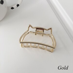 Gold Cat Metal Hair Claw Medium Hollow Hair Claws for Women - Etsy