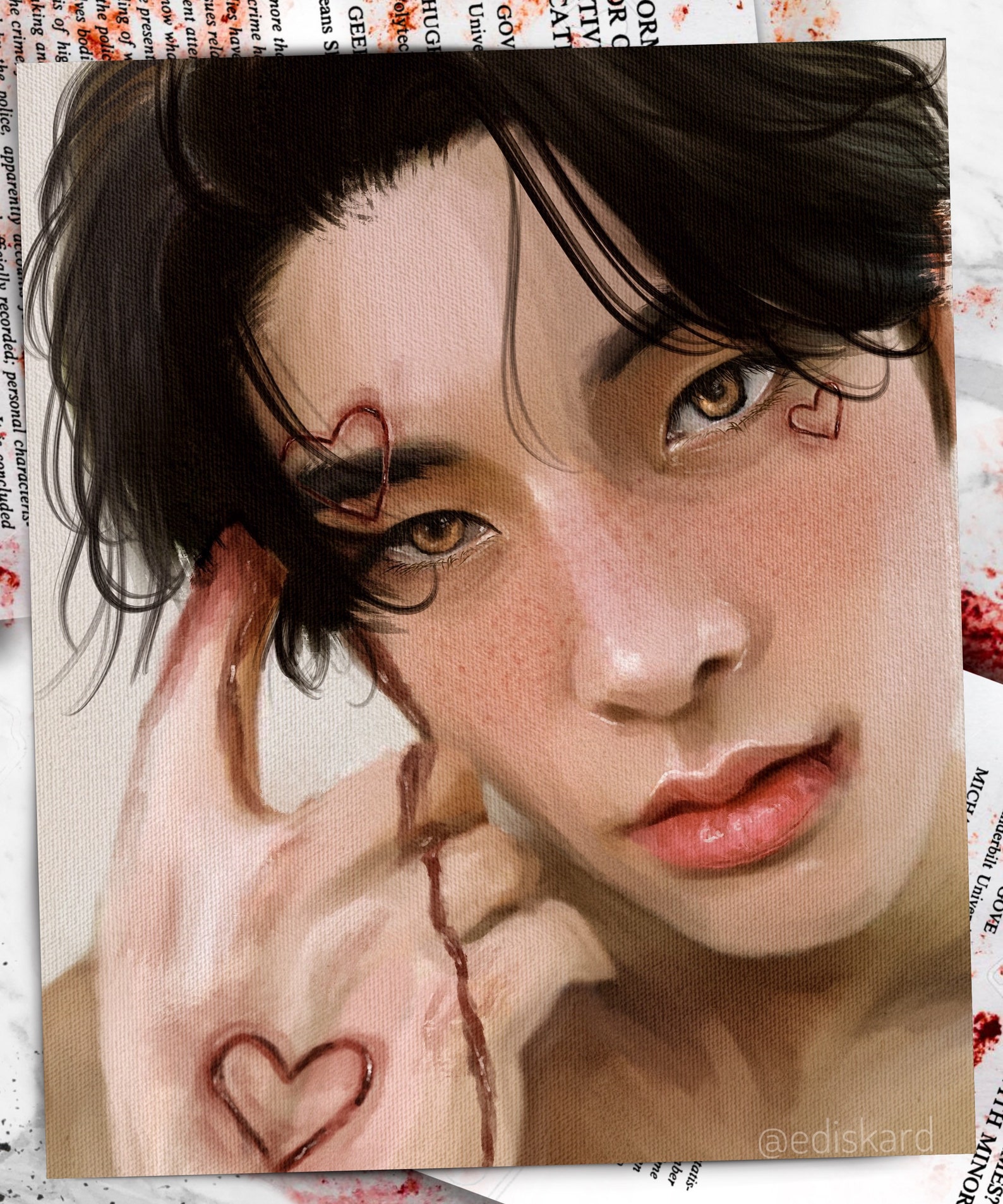 Enhypen Hearts Jake Drawing Art Print 엔하이픈 Fanart Kpop | Etsy Ireland