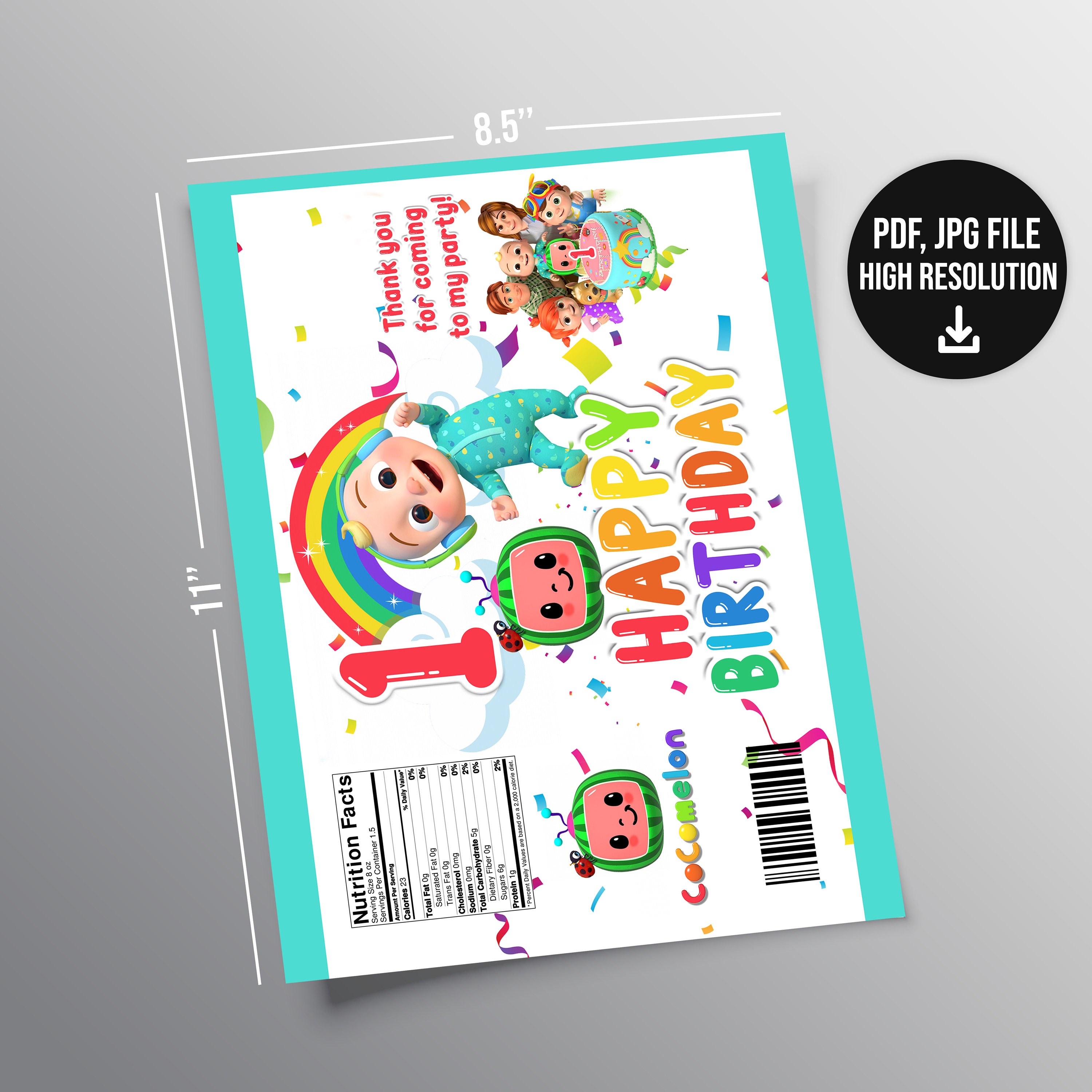 Cocomelon Chip Bag Cocomelon Birthday Printable Cocomelon Etsy My Xxx