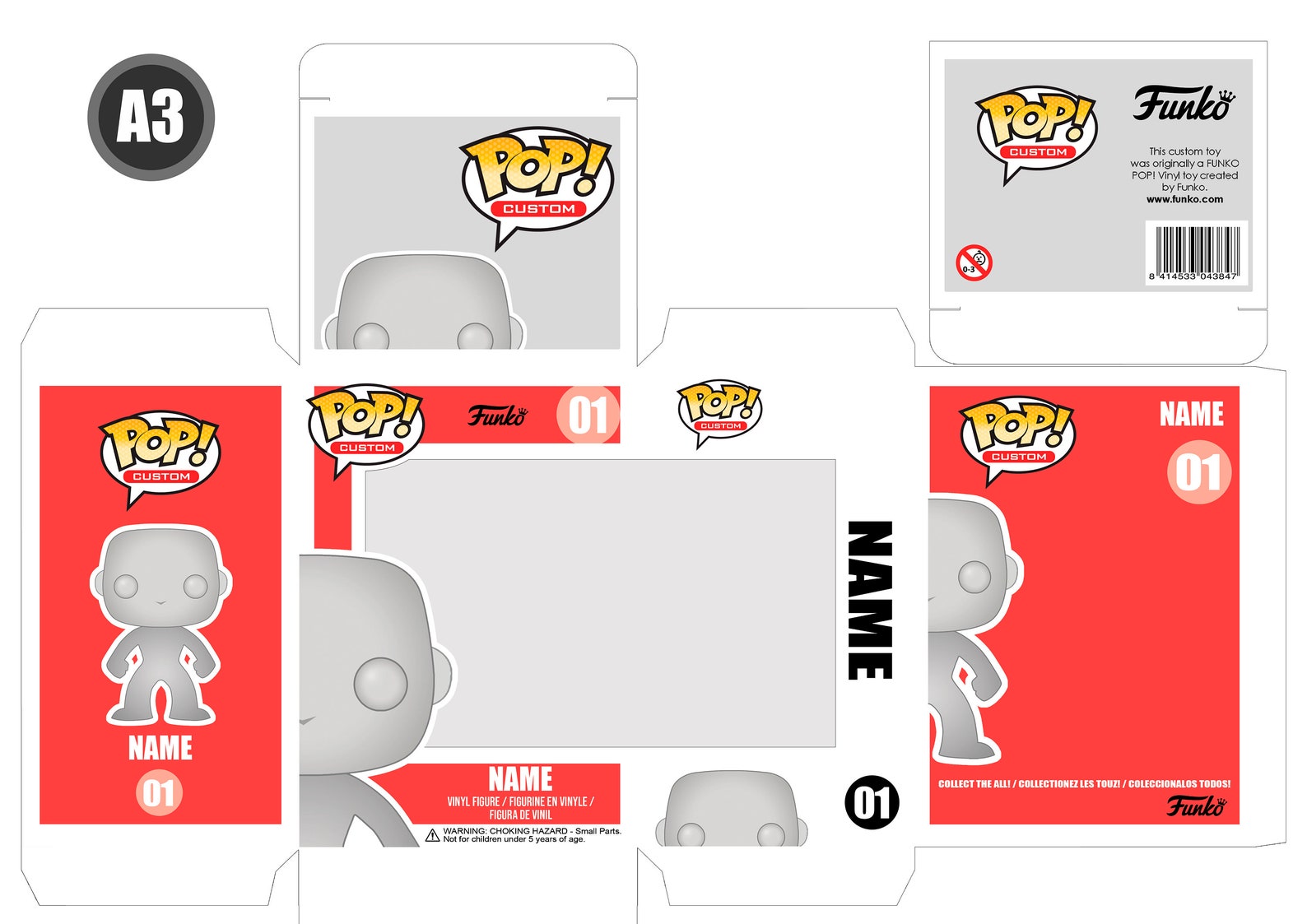 Custom Funko POP Box Template Digital Funko POP Box Mockup Etsy Israel