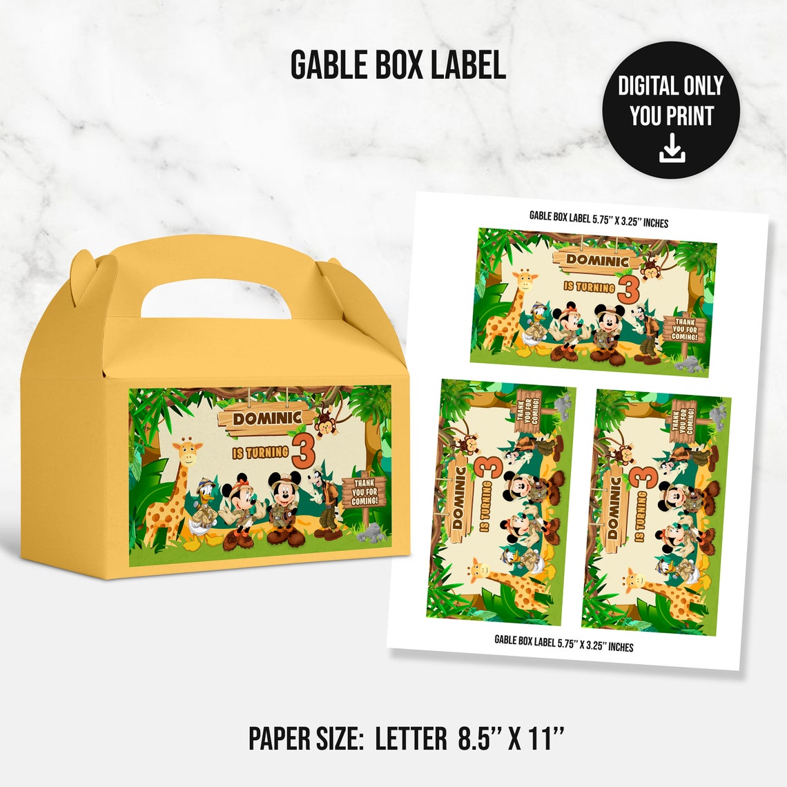 Mouse Safari Party Bundle, Mickey Mouse Safari Birthday Printables ...