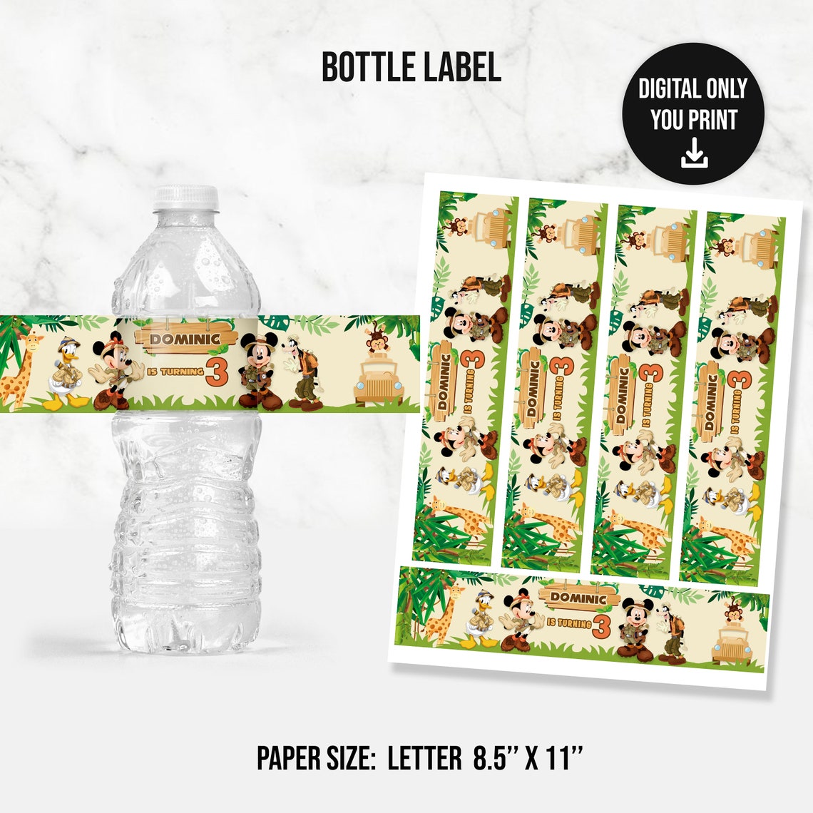 Mouse Safari Party Bundle, Mickey Mouse Safari Birthday Printables ...