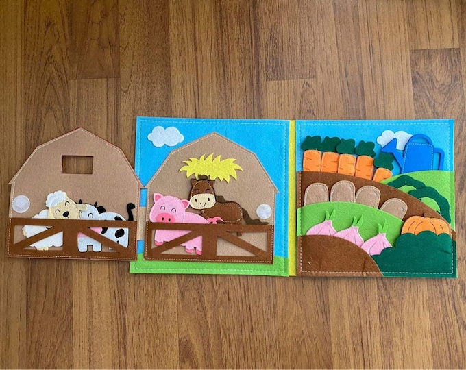 The Farm Handmade Activity Book/ Quiet Book/ Felt Book 2 Page Version ...