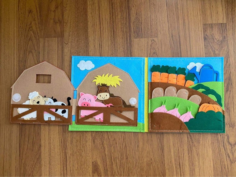 The Farm Handmade Activity Book/ Quiet Book/ Felt Book 2 - Etsy