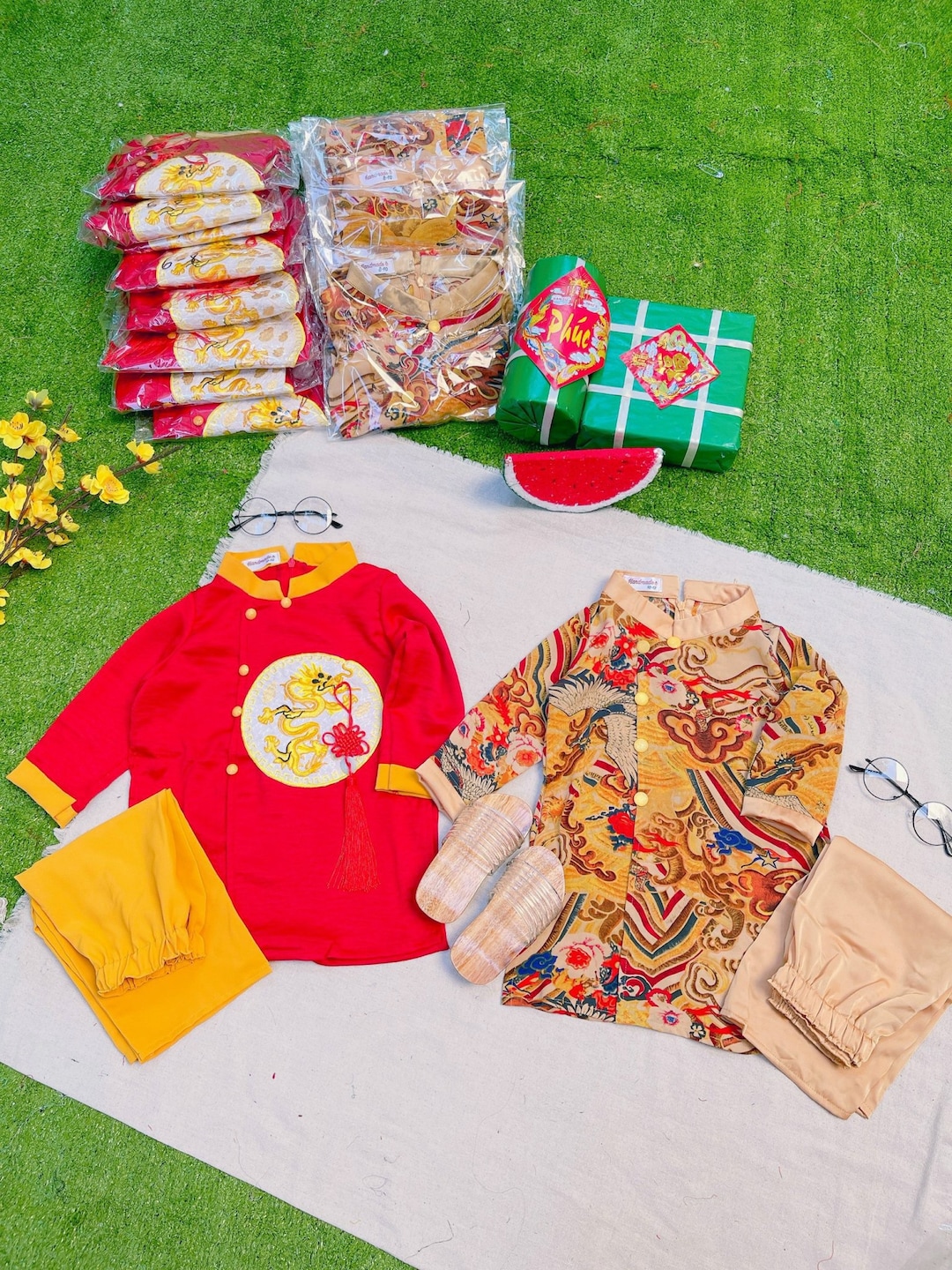 Designer Baby/newborn/infant Baby Ao Dai Tet Vietnamese Traditional ...