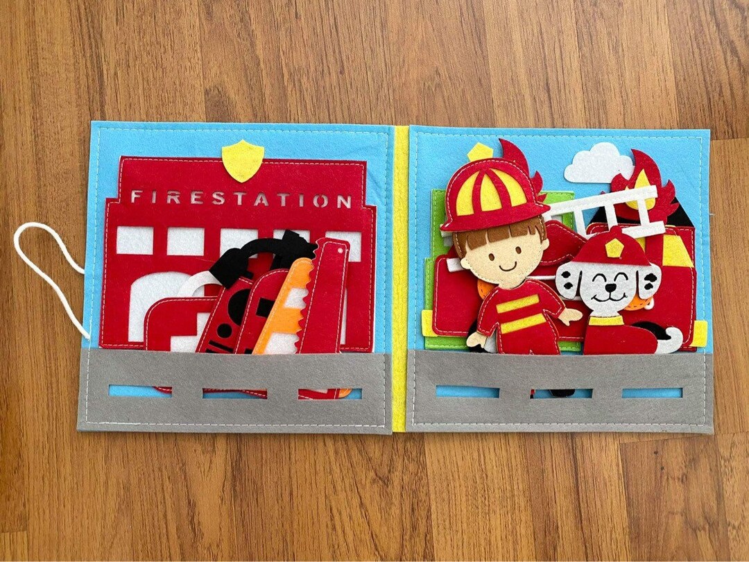 Fire Station Handmade Quiet Book/activity Book/felt Book - Etsy