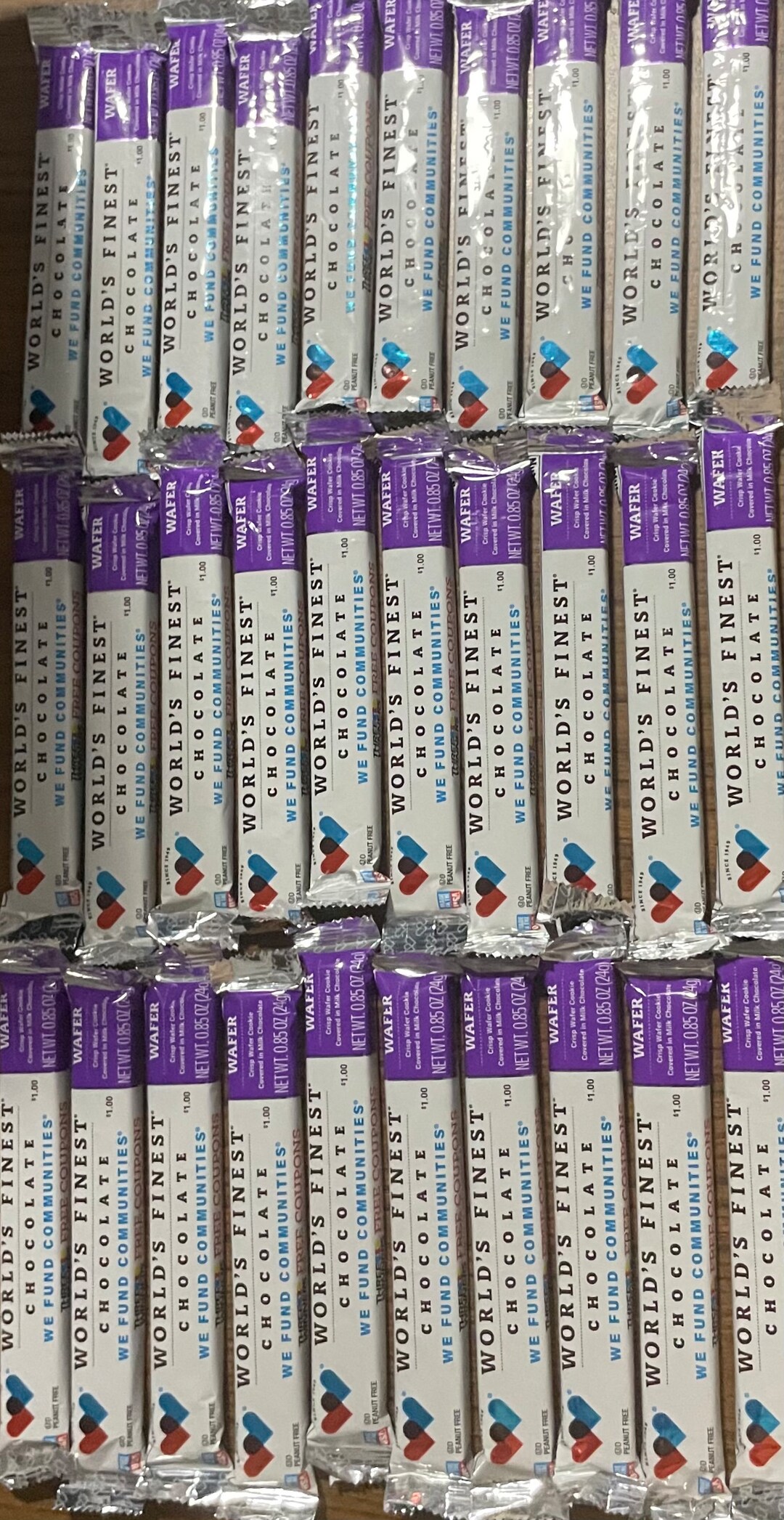 World's Finest Chocolate 30 Bars Wafer Chocolate - Etsy