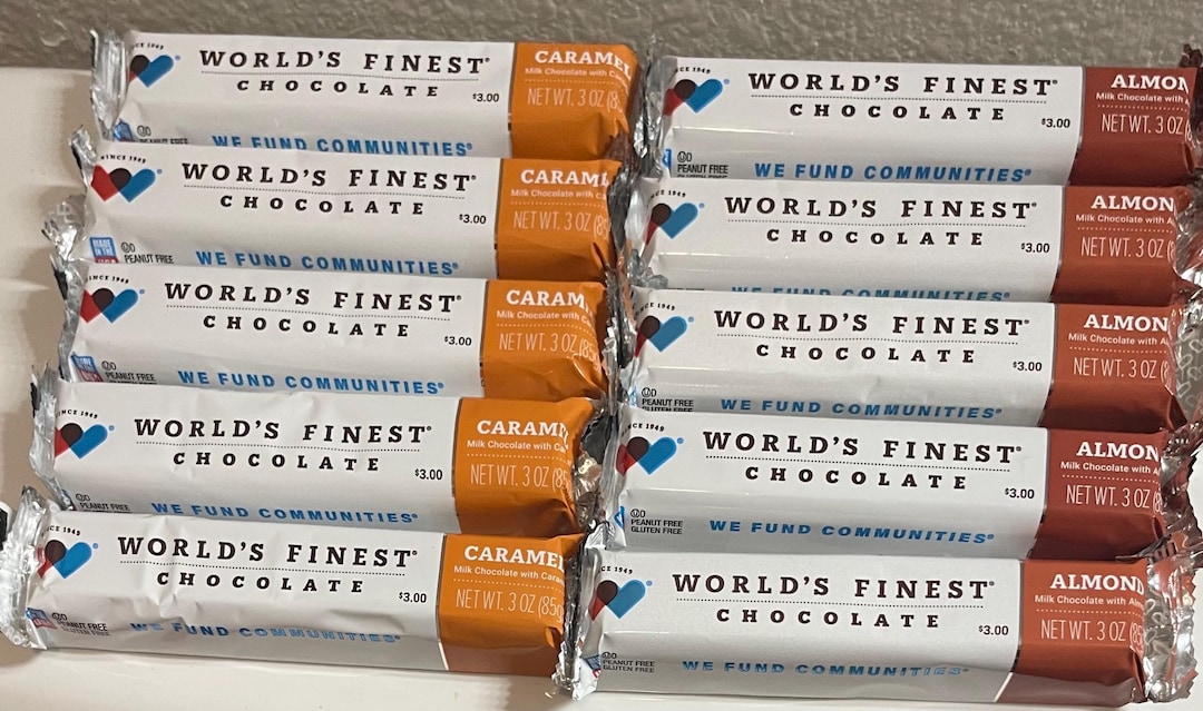 10 World's Finest Chocolate Chunky Caramel and Almond Bar - Etsy