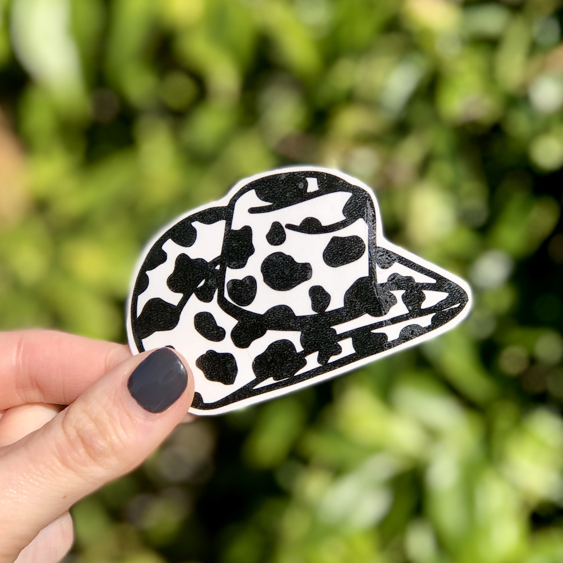 Cow Print Cowboy Hat Vinyl Sticker | Etsy