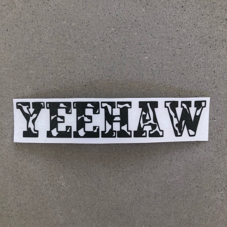 Cowprint Yeehaw Vinyl Sticker Laptop Decal Car Decal - Etsy