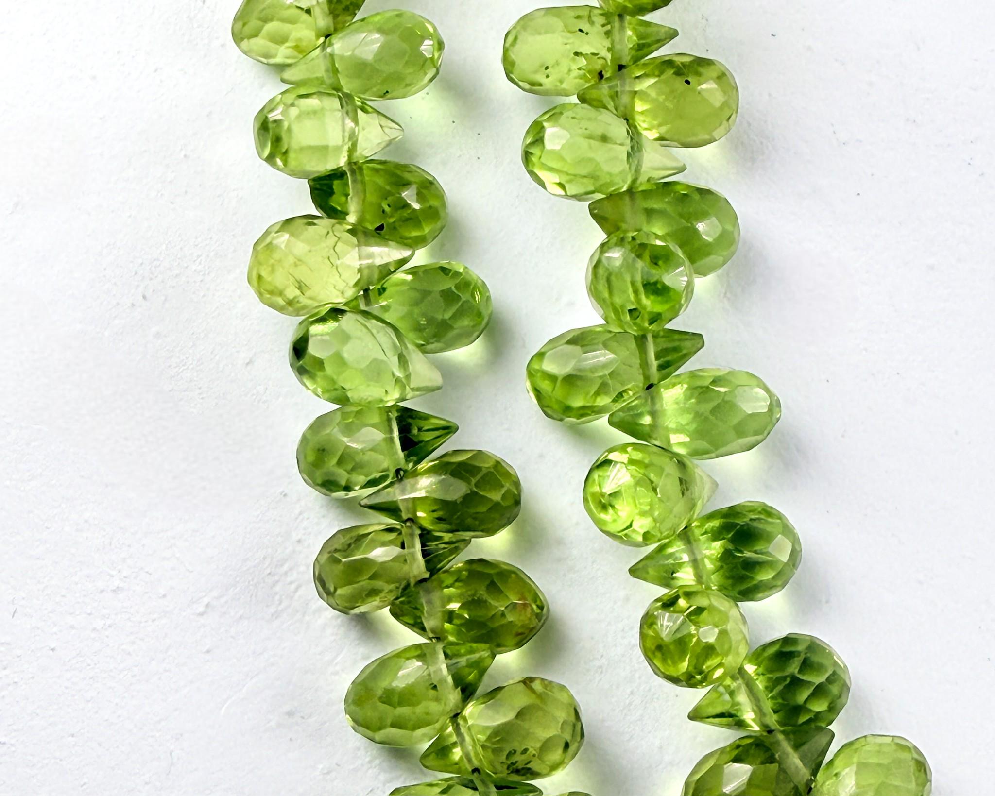 Natural Peridot Beads: Faceted Teardrop Briolette, 8mm - Etsy