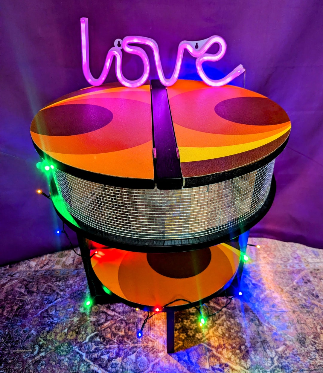 Final Reduction Vintage Retro Disco Coffee Table, Storage, Lamp Table, Mirrorball - Etsy UK