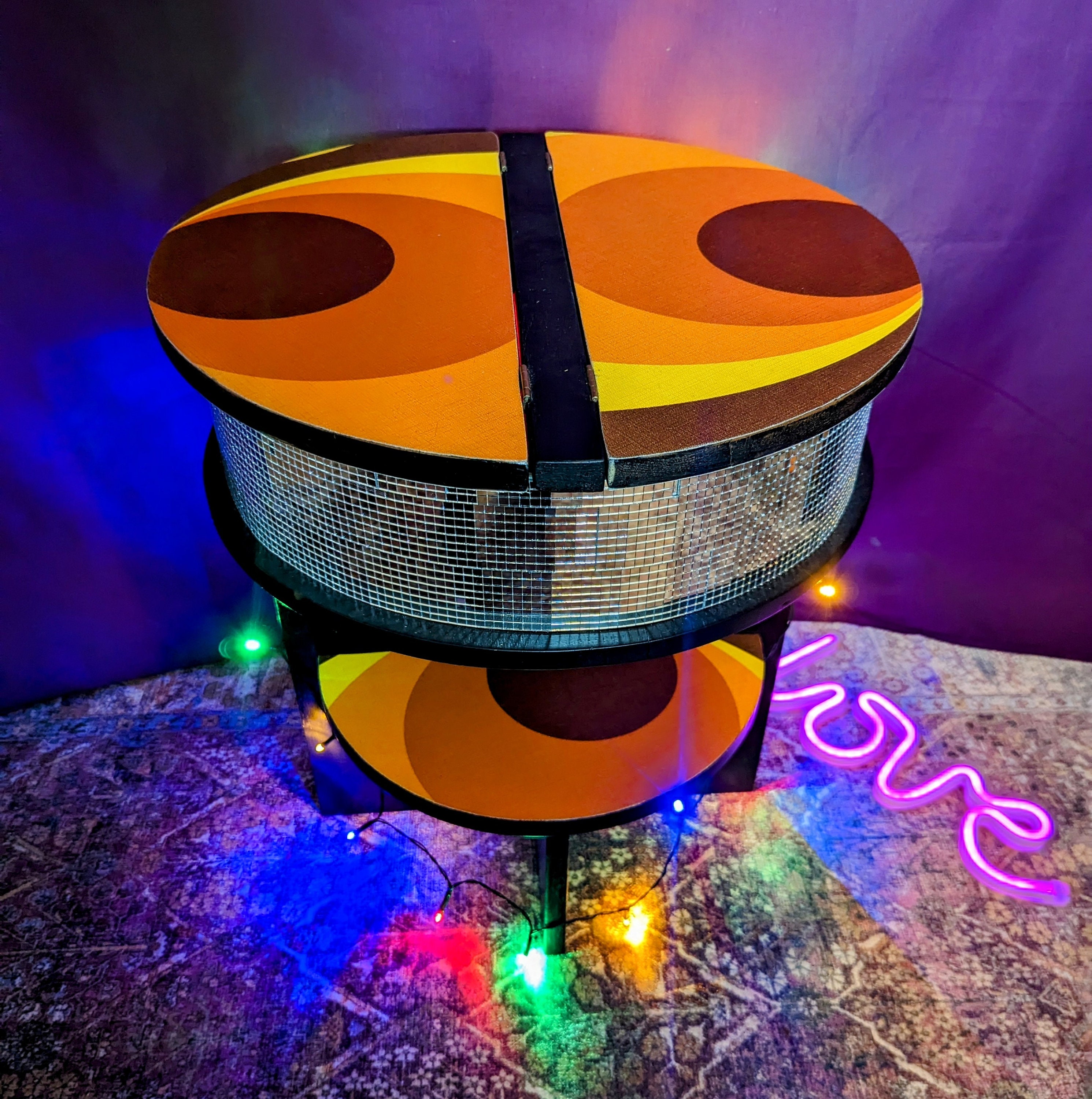 Final Reduction Vintage Retro Disco Coffee Table, Storage, Lamp Table ...