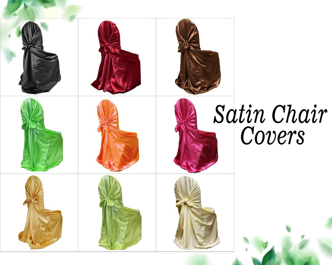 Wedding Satin Chair Cover Wedding Decoration Wedding Chair Cover Brides ...