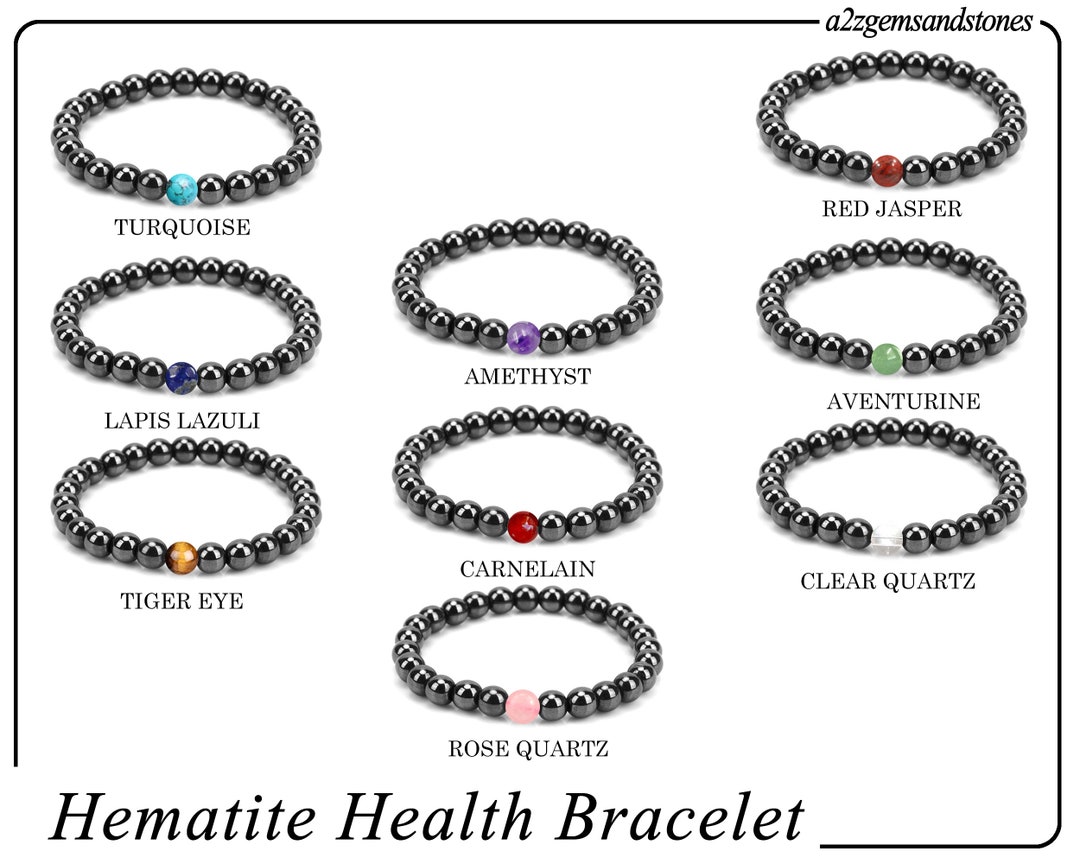 Grade A Hematite Crystal Bead Bracelet 8mm Genuine Hematite - Etsy UK
