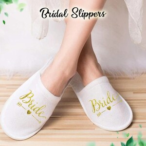 Personalized Slipper,custom Bride Slippers,bridesmaid Fluffy Slippers,bachelorette Party ...
