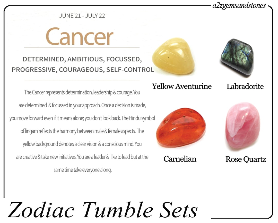 Cancer Zodiac Crystal Kit, Healing Crystal Set, Cancer Star Sign Gift ...