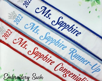 Customized Embroidery Lace Sash Custom Lace Sash Lace Sash Customize ...