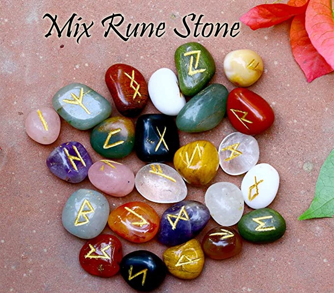 Crystal Rune Stone Set With Velvet Storage Pouch Choose Your - Etsy