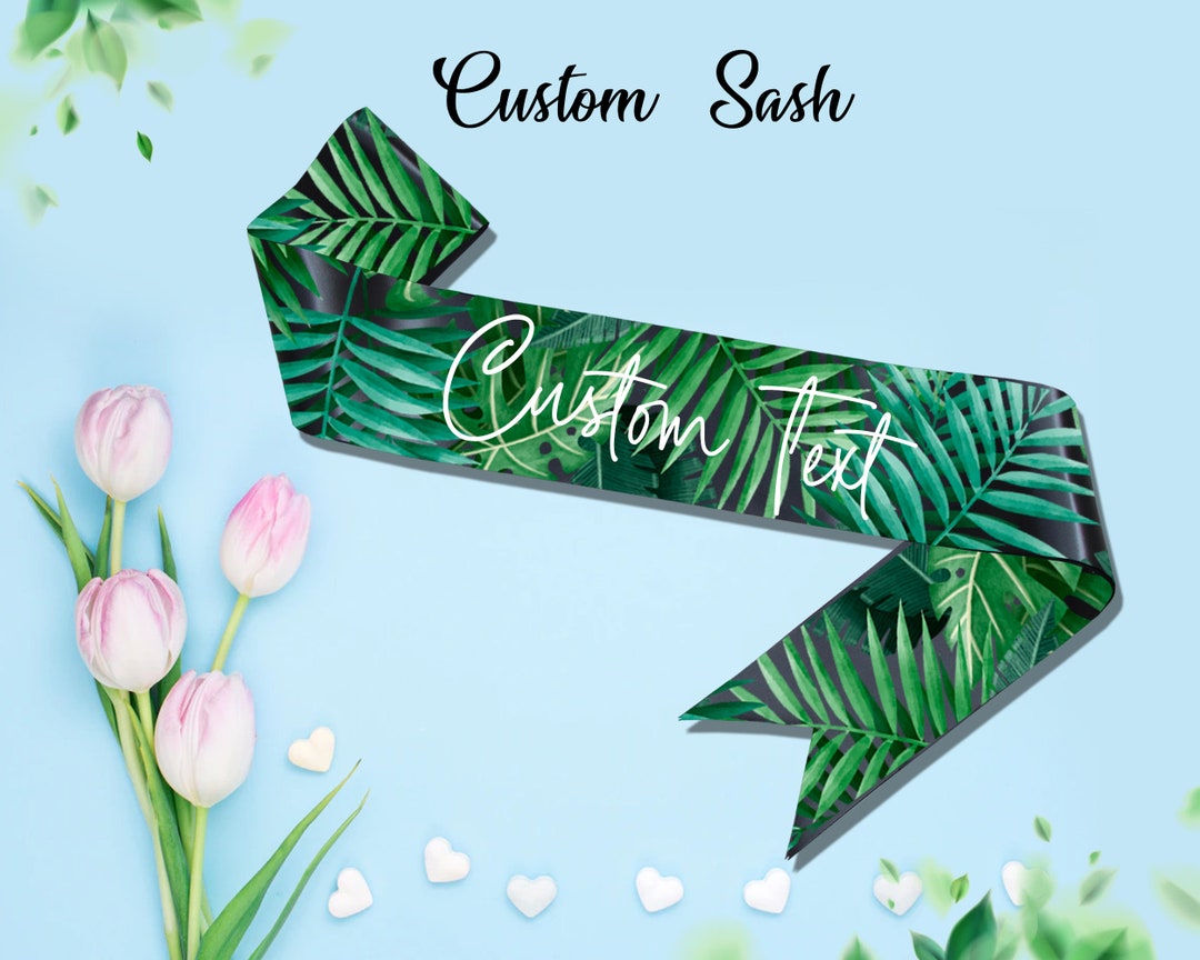 Party Sashes Bridesmaid Sash Bachelorette Favor Tropical Sashes Bridal ...