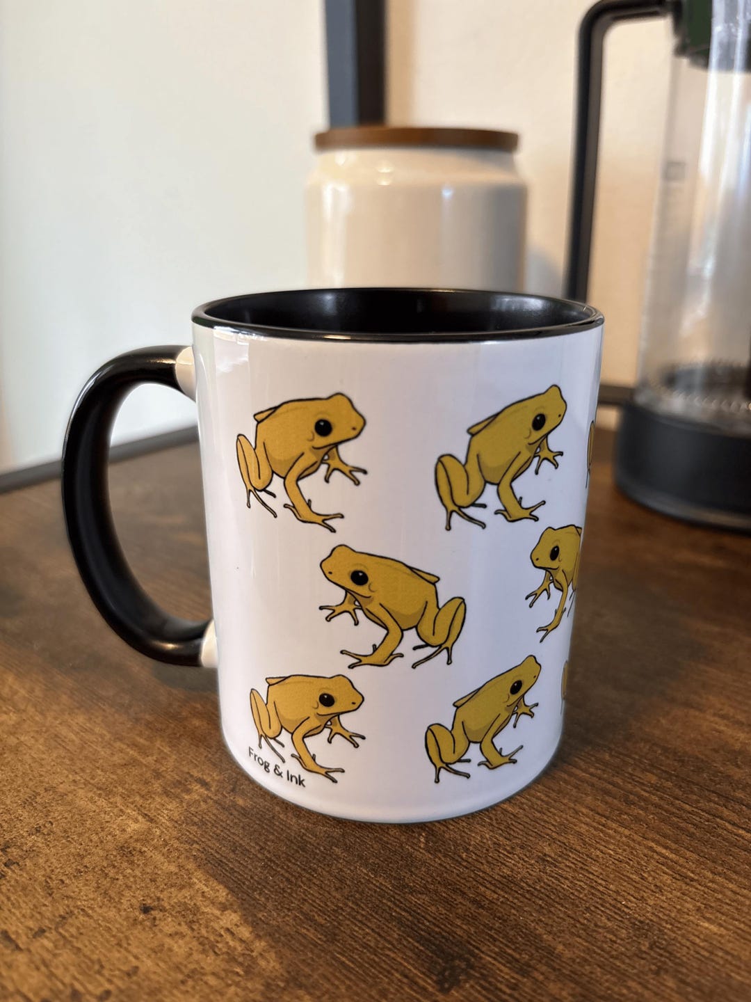 Many Golden Poison Frogs Black Accent Mug - Etsy