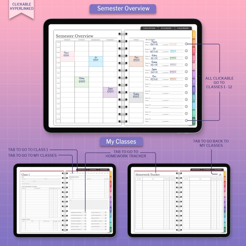Pastel Student Life Digital Planner, Goodnotes Android iPad Undated ...
