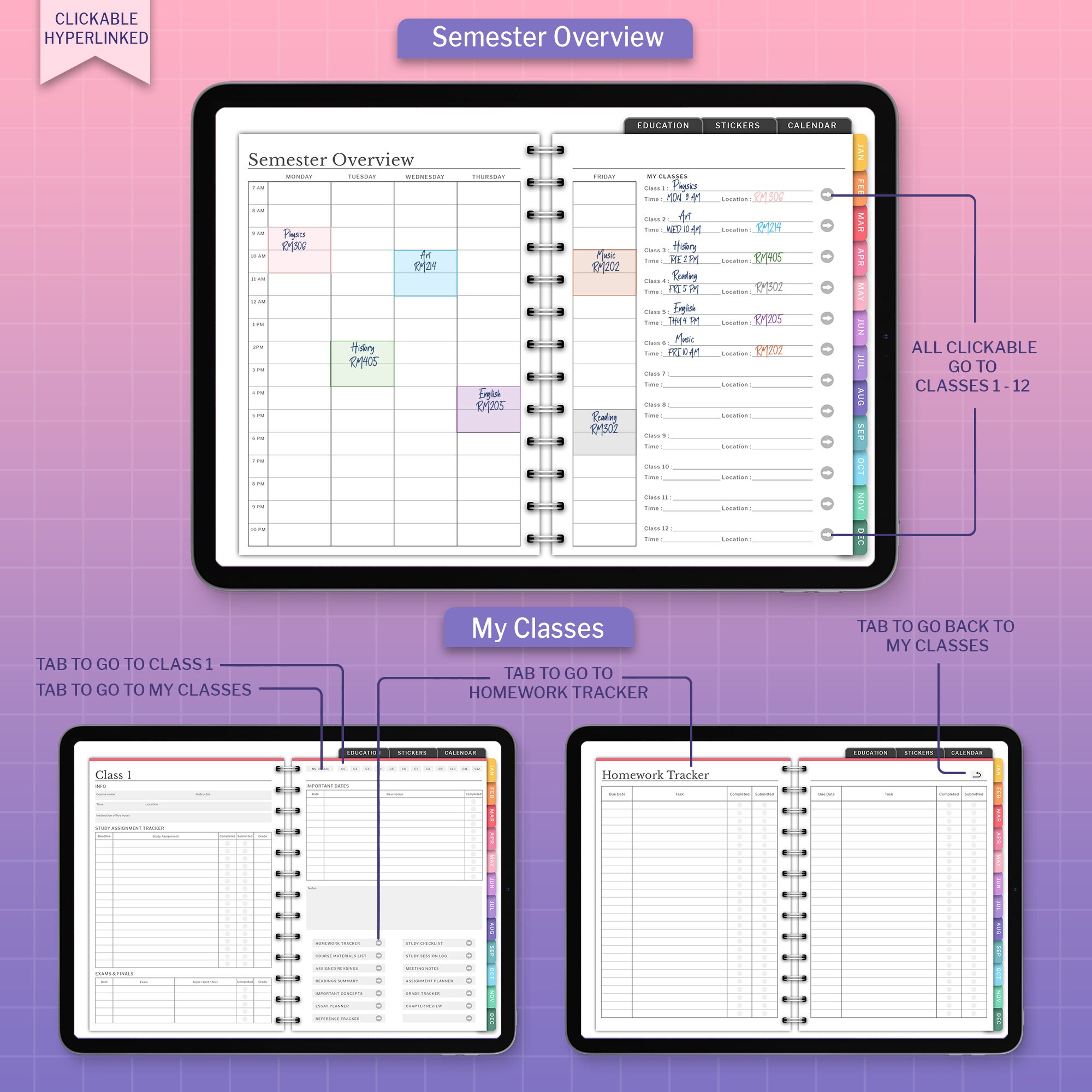 Pastel Student Life Digital Planner, Goodnotes Android iPad Undated ...