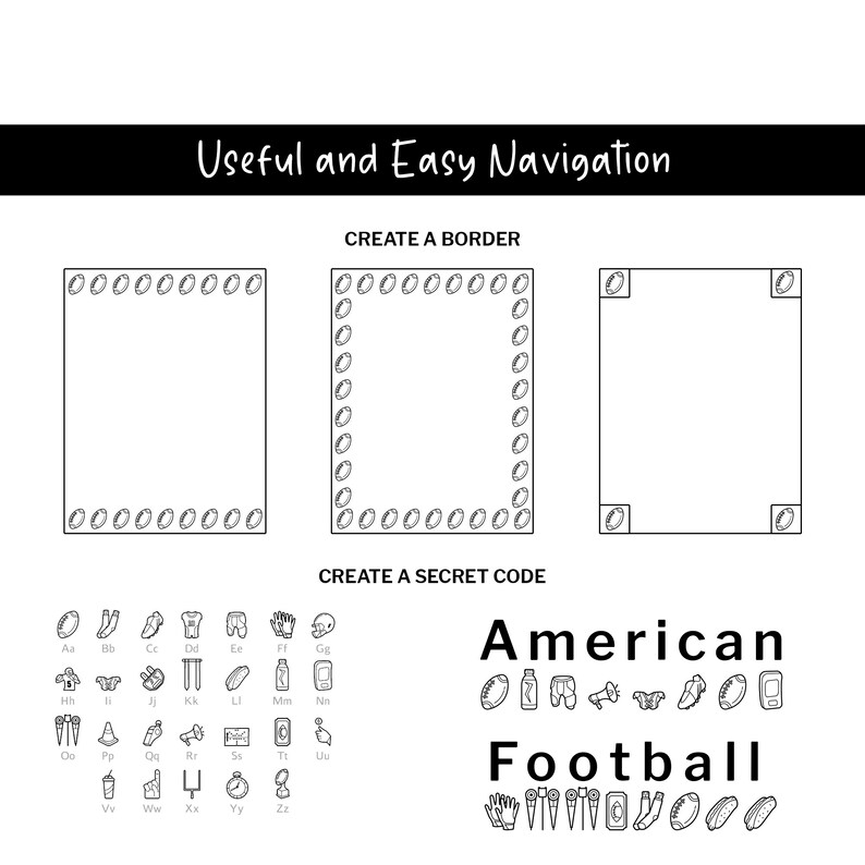 American Football Doodle Fonts, Instant File Otf, Ttf Font Download ...