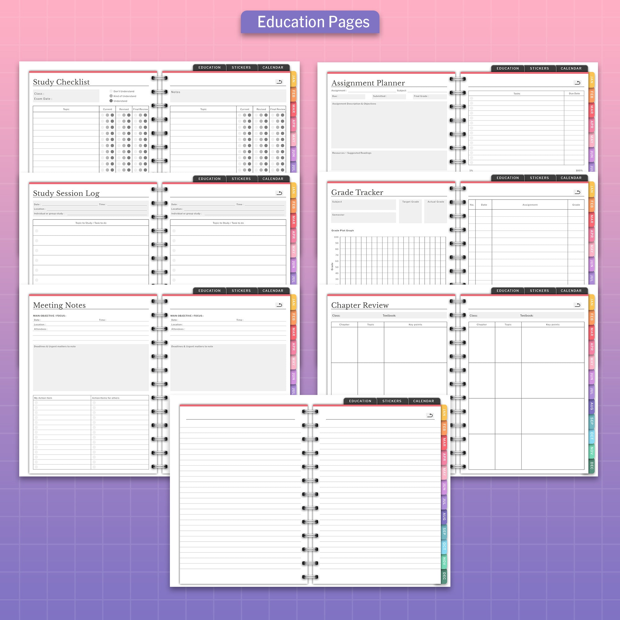 Pastel Student Life Digital Planner, Goodnotes Android iPad Undated ...