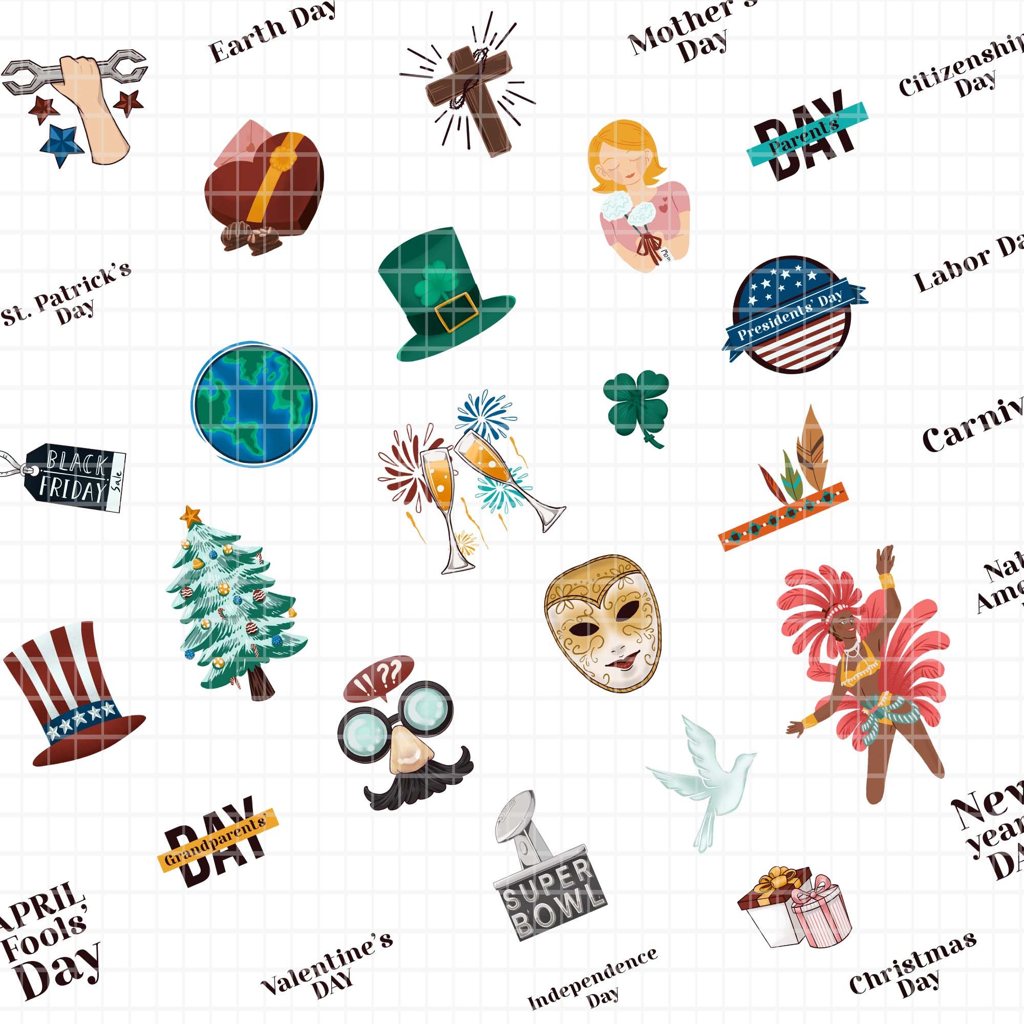 Retro Teacher Sticker Pack, 500+ Png Digital Planner Stickers, Pre ...