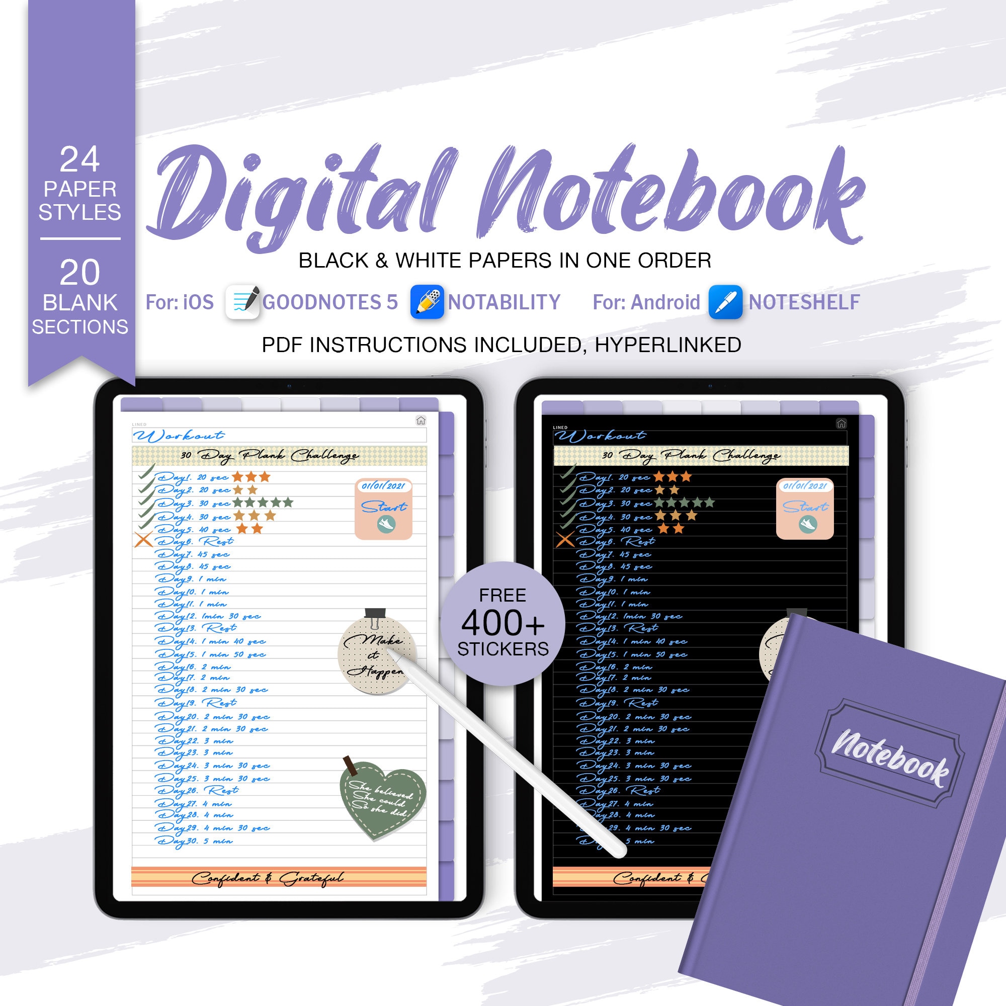 Personalized Digital Notebook, Custom Digital Notepad, Customized Blank ...