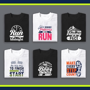 Running Quotes SVG Bundle, Colorful and Black Version, 40 PNG for ...