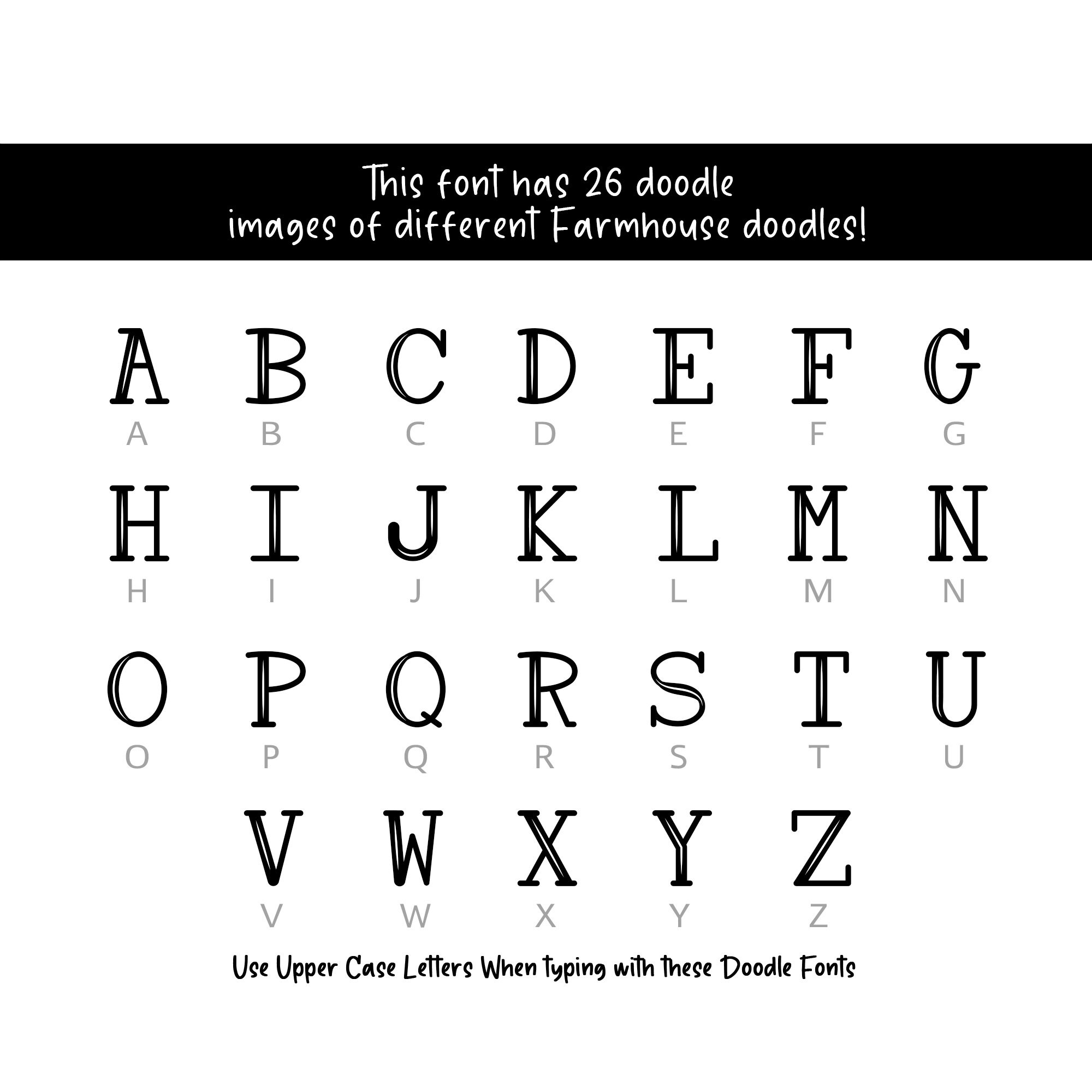 Farmhouse Cliparts and Fonts Instant File Otf Ttf Font - Etsy