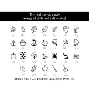 Fall Doodle Fonts, Instant File Otf, Ttf Font Download, Digital Font ...