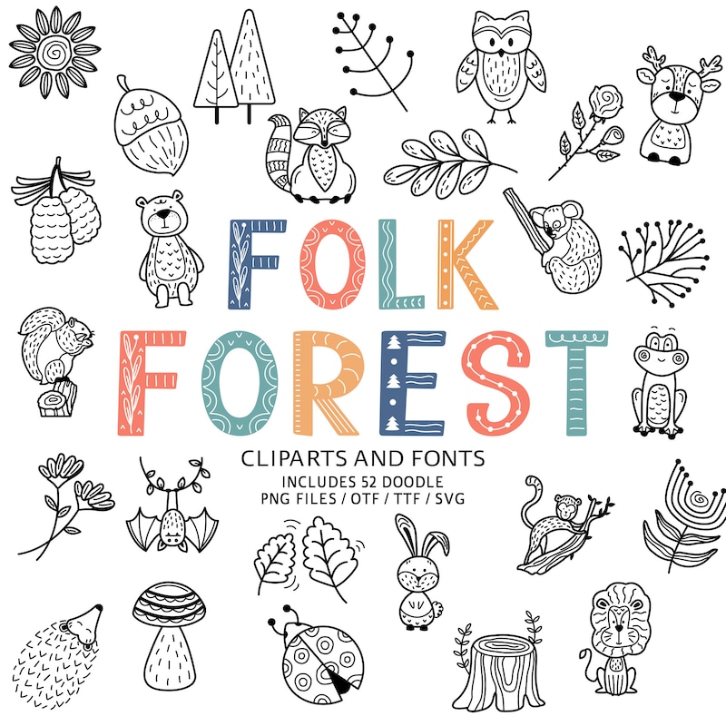 Woodland Clip Art - Etsy