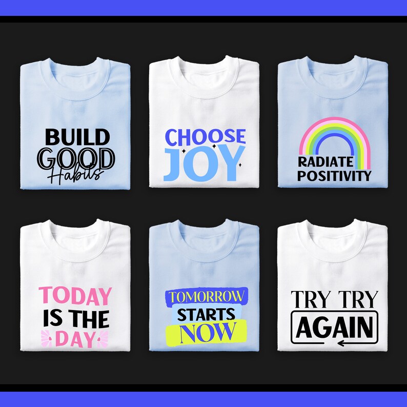 40 Uplifting Quotes SVG Bundle, Colorful and Black Version ...