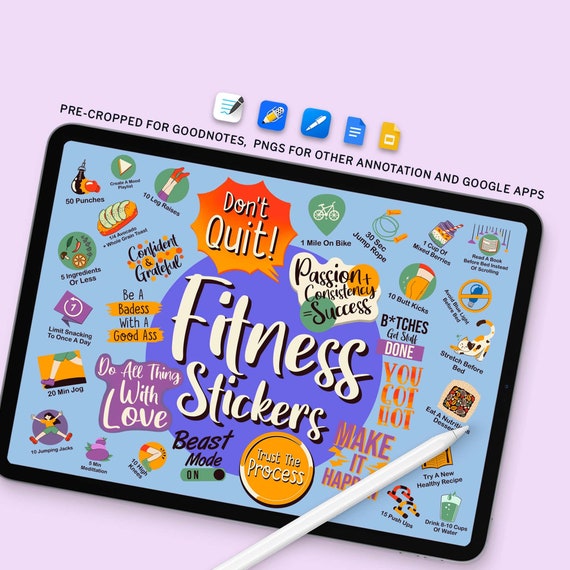40 Fitness Activity Sticker Pack 50 Png Digital Planner - Etsy