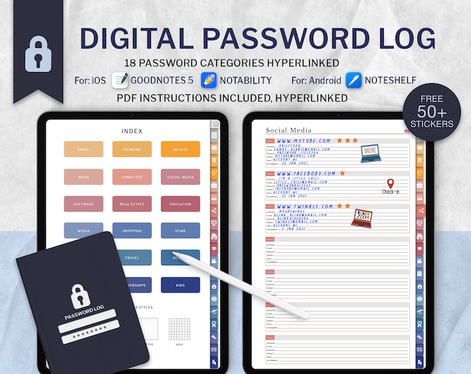 Digital Recipe Book, Digital Food Diary, Customized Blank Notebook ...