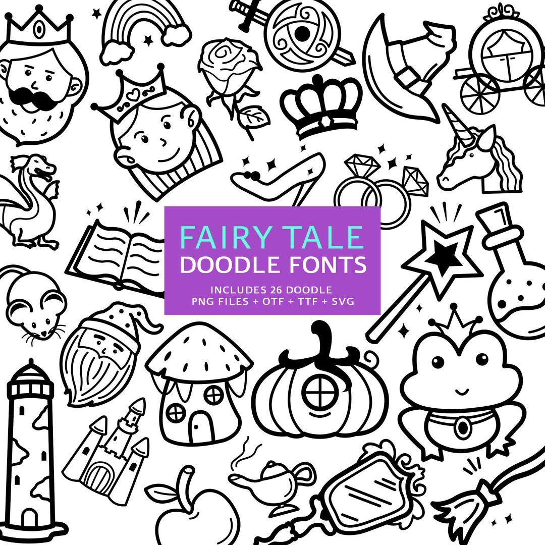 Fairy Tale Doodle Fonts, Instant File Otf, Ttf Font Download, Digital ...