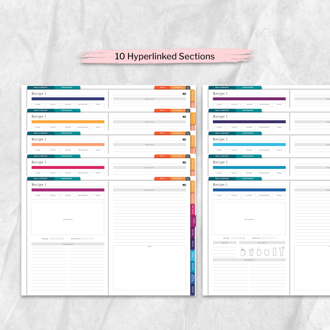 Digital Recipe Book, Digital Food Diary, Customized Blank Notebook ...
